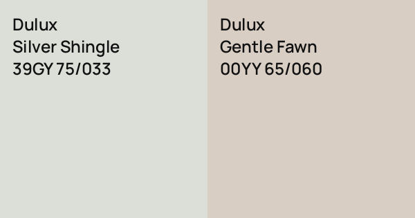 Dulux Silver Shingle vs. Dulux Gentle Fawn comparison