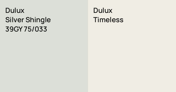 Dulux Silver Shingle vs. Dulux Timeless comparison