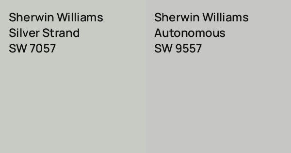 Sherwin Williams Silver Strand vs. Sherwin Williams Autonomous comparison