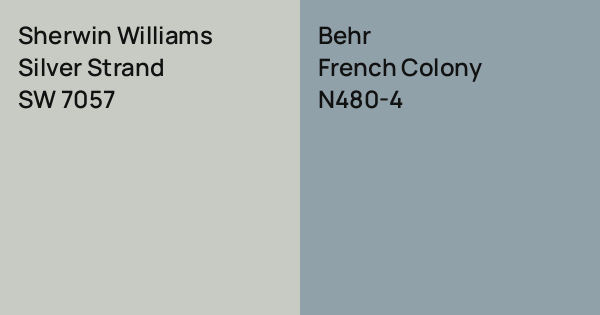 Sherwin Williams Silver Strand vs. Behr French Colony comparison
