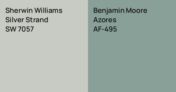 Sherwin Williams Silver Strand vs. Benjamin Moore Azores comparison