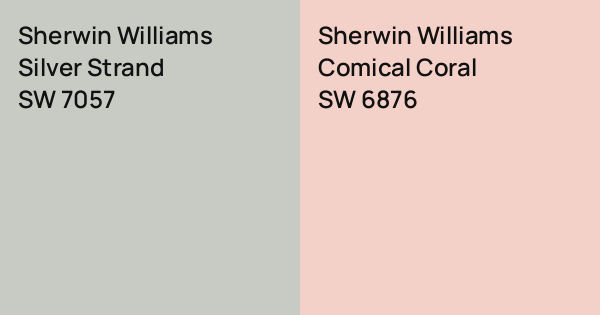 Sherwin Williams Silver Strand vs. Sherwin Williams Comical Coral ...