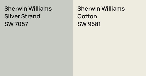 Sherwin Williams Silver Strand vs. Sherwin Williams Cotton comparison