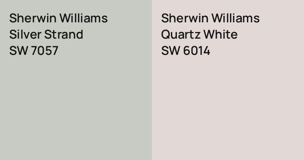 Sherwin Williams Silver Strand vs. Sherwin Williams Quartz White comparison