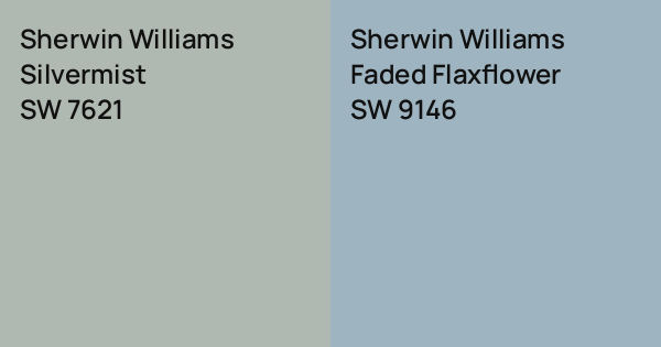 Sherwin Williams Silvermist vs. Sherwin Williams Faded Flaxflower ...