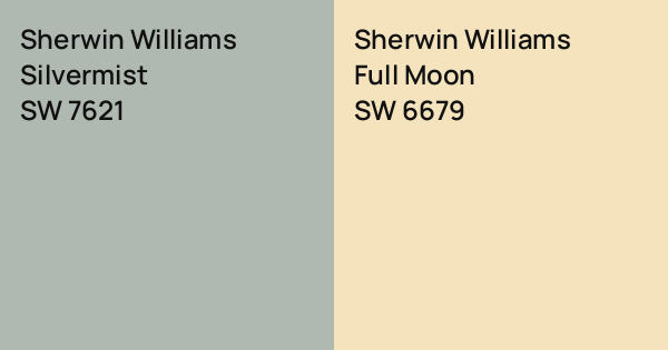Sherwin Williams Silvermist vs. Sherwin Williams Full Moon comparison