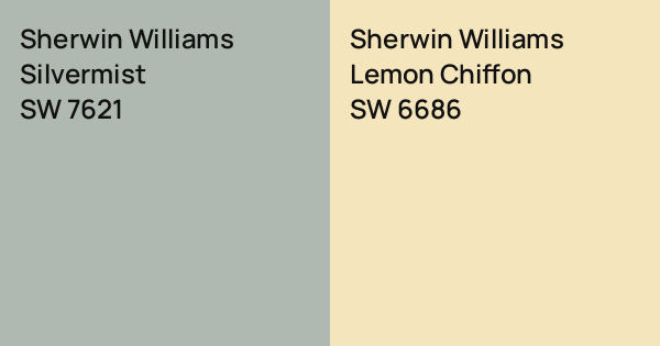 Sherwin Williams Silvermist vs. Sherwin Williams Lemon Chiffon comparison