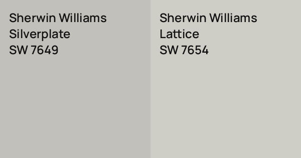 Sherwin Williams Silverplate vs. Sherwin Williams Lattice comparison