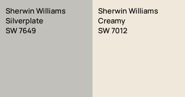 Sherwin Williams Silverplate vs. Sherwin Williams Creamy comparison