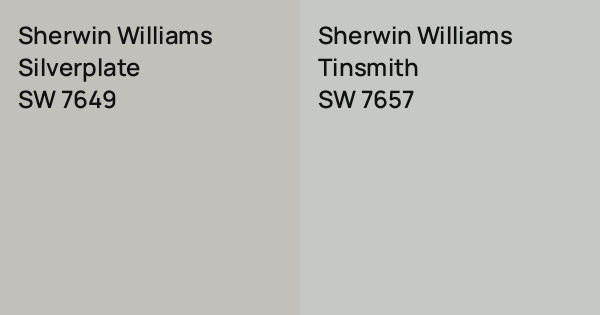 Sherwin Williams Silverplate vs. Sherwin Williams Tinsmith comparison