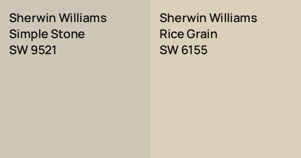 Sherwin Williams Simple Stone vs. Sherwin Williams Rice Grain comparison