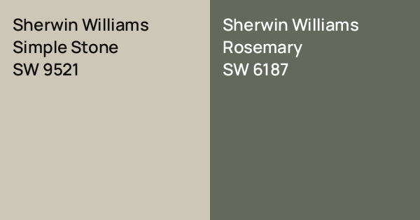 Sherwin Williams Simple Stone vs. Sherwin Williams Rosemary comparison