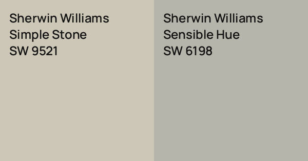 Sherwin Williams Simple Stone vs. Sherwin Williams Sensible Hue comparison