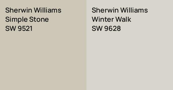 Sherwin Williams Simple Stone vs. Sherwin Williams Winter Walk comparison