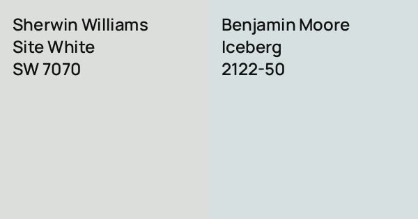 Sherwin Williams Site White vs. Benjamin Moore Iceberg comparison