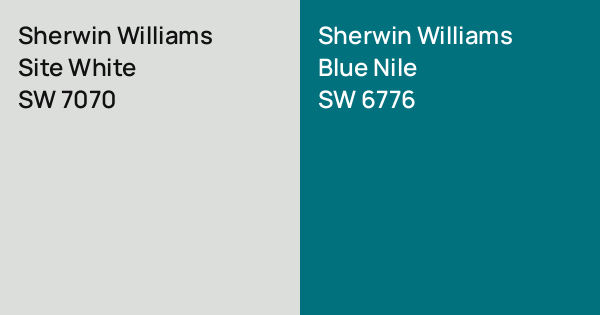 Sherwin Williams Site White vs. Sherwin Williams Blue Nile comparison