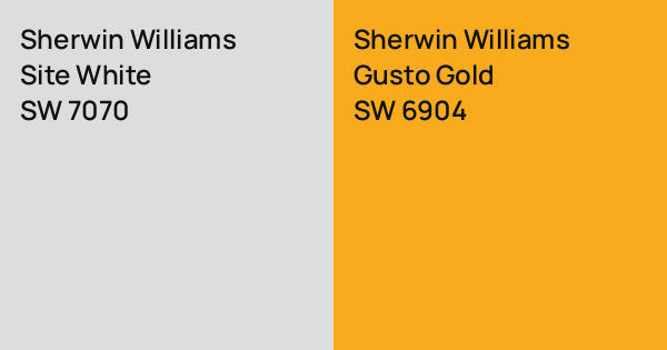 Sherwin Williams Site White vs. Sherwin Williams Gusto Gold comparison