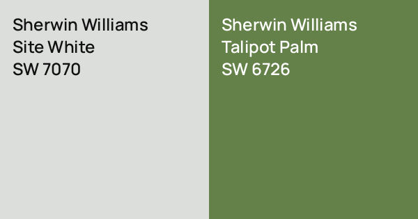 Sherwin Williams Site White vs. Sherwin Williams Talipot Palm comparison