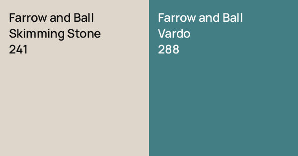 Farrow and Ball Skimming Stone vs. Farrow and Ball Vardo comparison