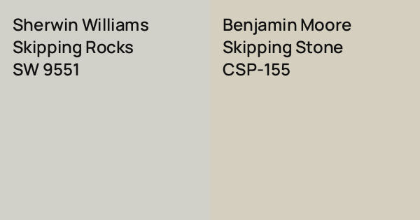 Sherwin Williams Skipping Rocks vs. Benjamin Moore Skipping Stone ...
