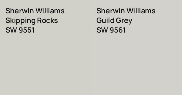 Sherwin Williams Skipping Rocks vs. Sherwin Williams Guild Grey comparison