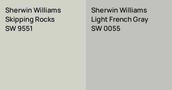 Sherwin Williams Skipping Rocks vs. Sherwin Williams Light French Gray ...