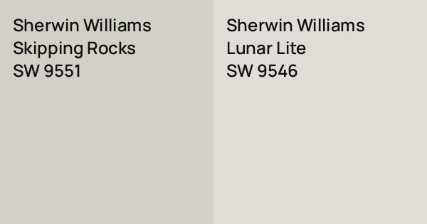 Sherwin Williams Skipping Rocks vs. Sherwin Williams Lunar Lite comparison