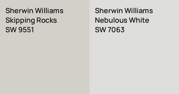 Sherwin Williams Skipping Rocks vs. Sherwin Williams Nebulous White ...