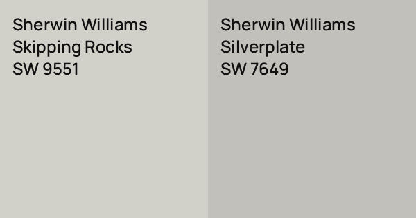 Sherwin Williams Skipping Rocks vs. Sherwin Williams Silverplate comparison