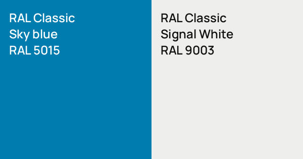 RAL Classic Sky blue vs. RAL Classic Signal White comparison