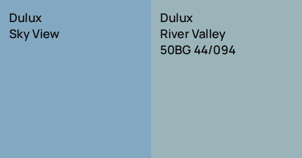 Dulux Sky View vs. Dulux River Valley comparison