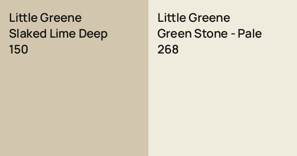Little Greene Slaked Lime Deep vs. Little Greene Green Stone - Pale comparison