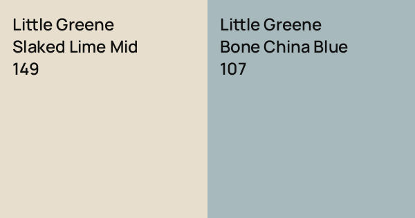 Little Greene Slaked Lime Mid vs. Little Greene Bone China Blue comparison