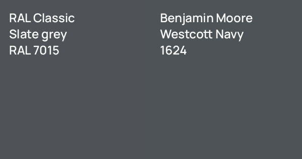 RAL Classic Slate grey vs. Benjamin Moore Westcott Navy comparison