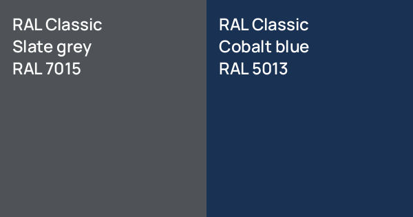 RAL Classic Slate grey vs. RAL Classic Cobalt blue comparison