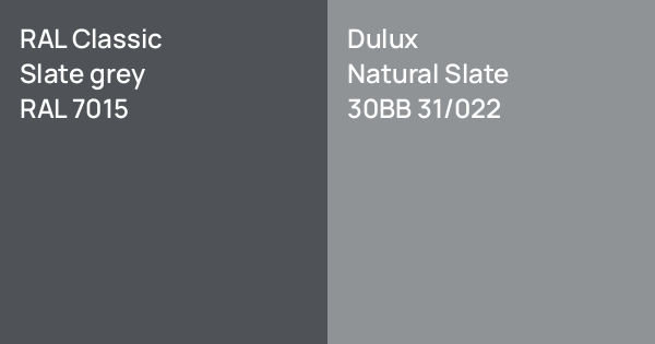 RAL Classic Slate grey vs. Dulux Natural Slate comparison