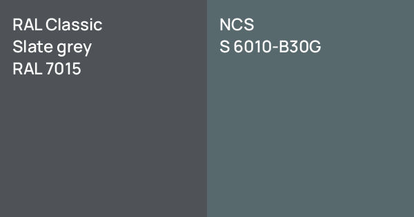 RAL Classic Slate grey vs. NCS S 6010-B30G comparison