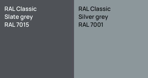 RAL Classic Slate grey vs. RAL Classic Silver grey comparison