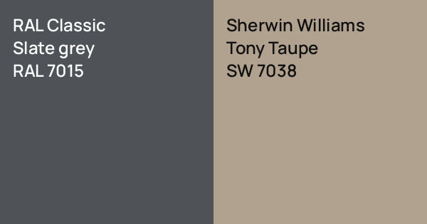 RAL Classic Slate grey vs. Sherwin Williams Tony Taupe comparison