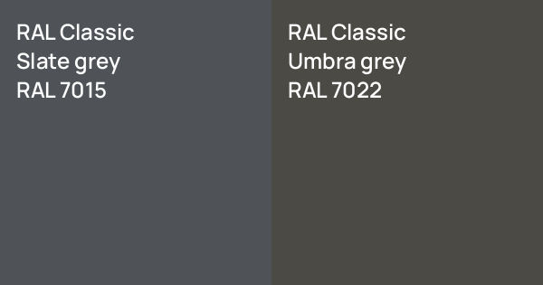 RAL Classic Slate grey vs. RAL Classic Umbra grey comparison