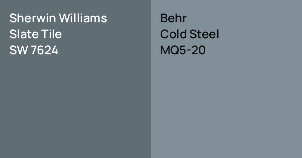 Sherwin Williams Slate Tile vs. Behr Cold Steel comparison