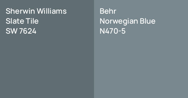 Sherwin Williams Slate Tile vs. Behr Norwegian Blue comparison