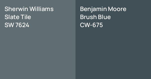 Sherwin Williams Slate Tile vs. Benjamin Moore Brush Blue comparison