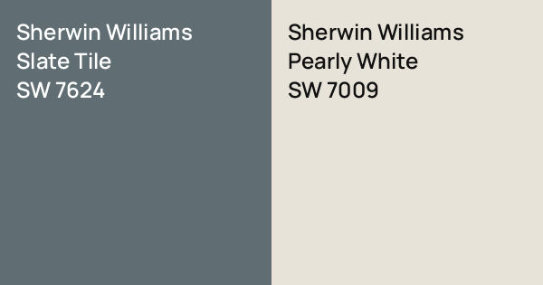 Sherwin Williams Slate Tile vs. Sherwin Williams Pearly White comparison