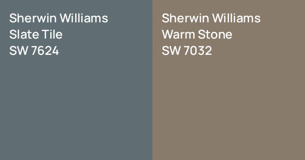 Sherwin Williams Slate Tile vs. Sherwin Williams Warm Stone comparison