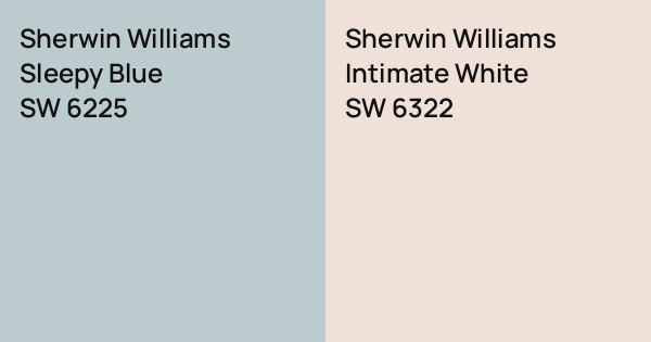 Sherwin Williams Sleepy Blue vs. Sherwin Williams Intimate White comparison