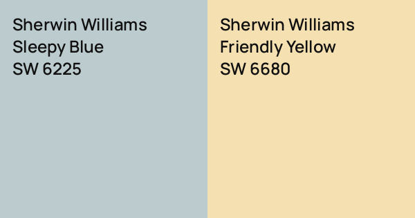 Sherwin Williams Sleepy Blue vs. Sherwin Williams Friendly Yellow ...