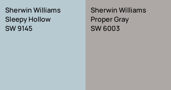 Sherwin Williams Sleepy Hollow vs. Sherwin Williams Proper Gray comparison