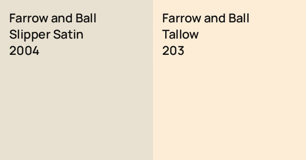 Farrow and Ball Slipper Satin vs. Farrow and Ball Tallow comparison