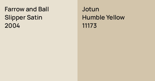 Farrow and Ball Slipper Satin vs. Jotun Humble Yellow comparison
